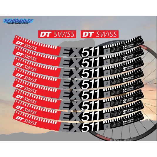 MTB rim decals - DT Swiss EX511 (8PCS SET FOR 2 RIMS) good for 27.5 and ...