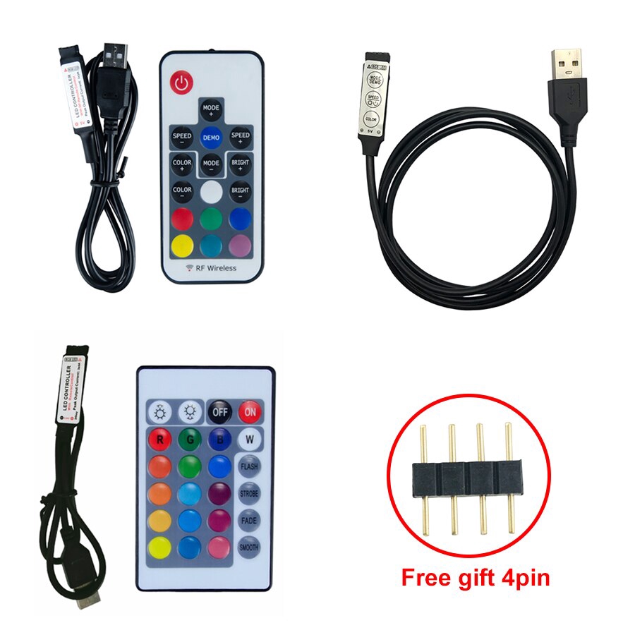LED Strip light RGB USB Led Strip IR RF Remote Controller 17Key 24 Key 3528 5050 2835 | Shopee ...
