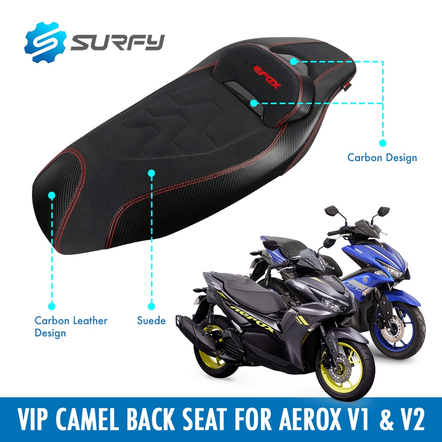 KNO Aerox V1 And V2 Vip Camel Back Seat Suede And Leather | Shopee ...