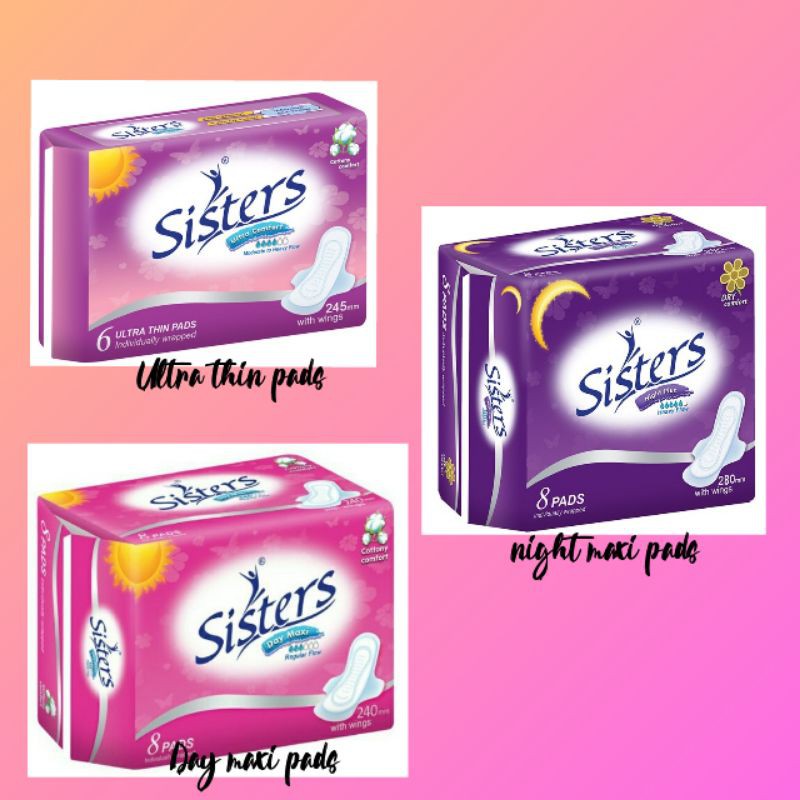 Sisters sanitary Napkin Pads any variant | Shopee Philippines
