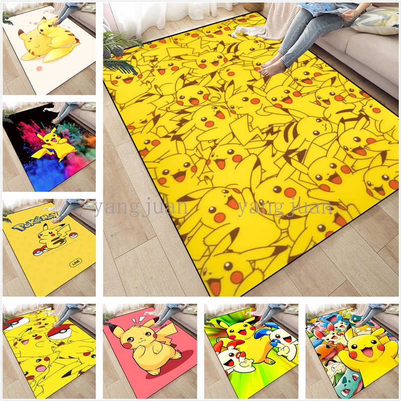 Cartoon Pikachu Cool Anti-Slip Carpet Children's Room Anime Cute ...