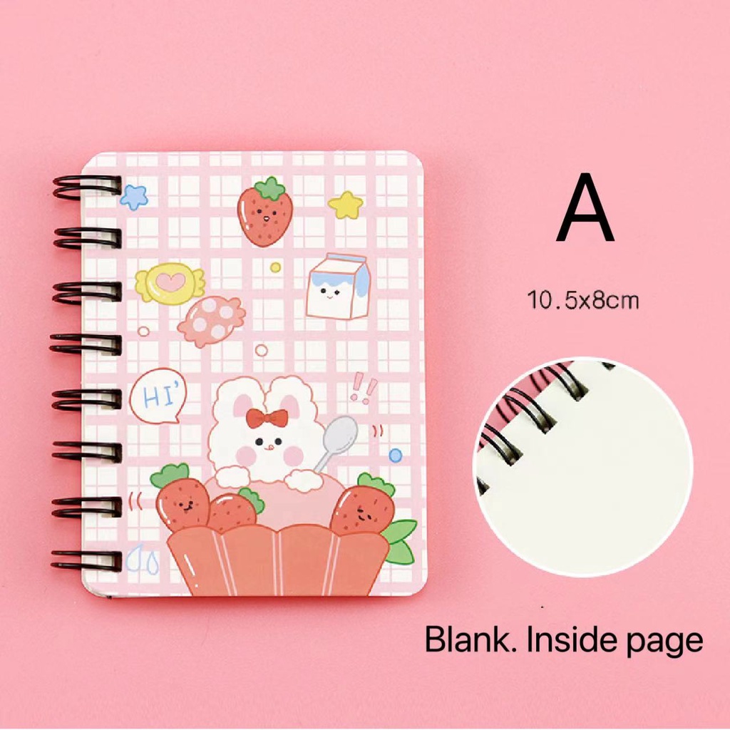 80 sheets Cartoon Portable Coil Notepad Notebook Memo Time Organizer ...