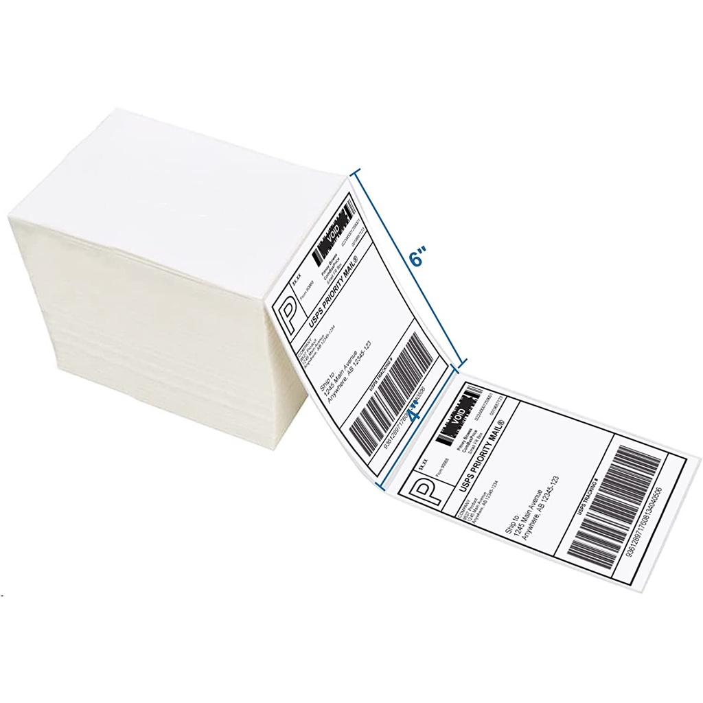 Shipping Label Sticker Stack Fold A6 100*150 500pcs Thermal Barcode ...