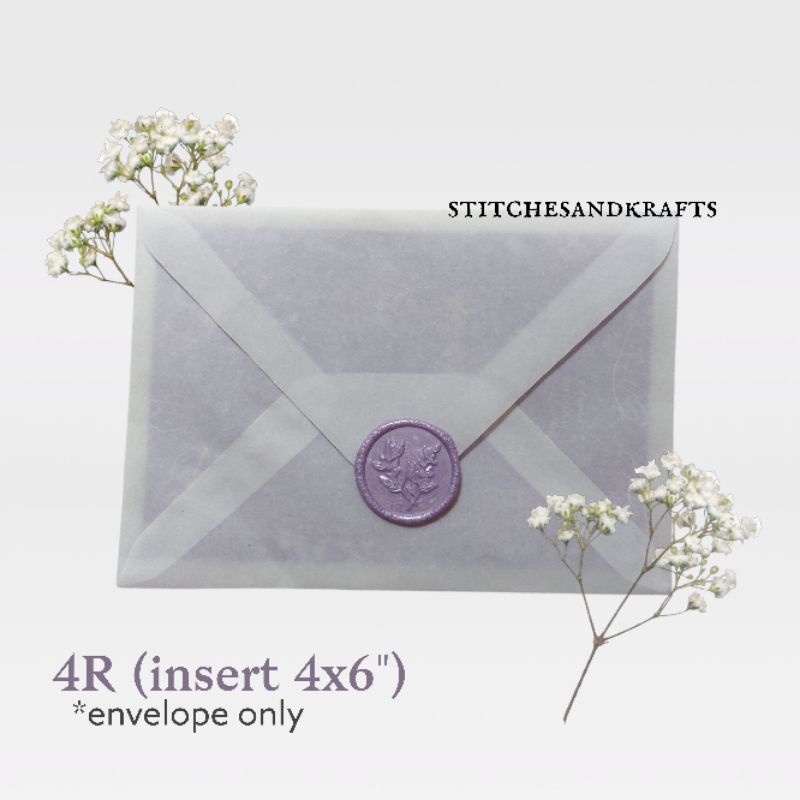 4R 5R translucent envelopes wedding invitation baptismal diy envelope ...