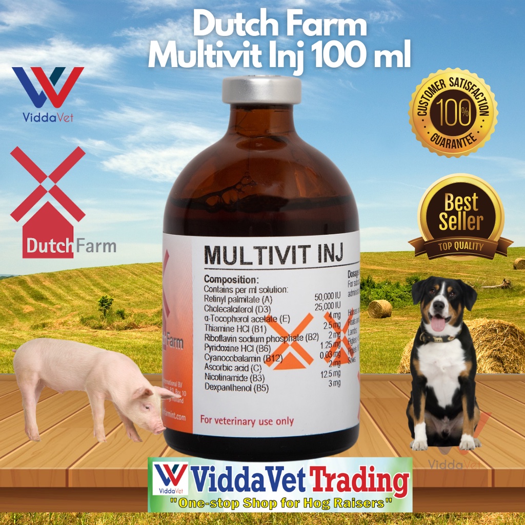 Dutch Farm 100 ml Multivit Inj Imported from Netherlands for animals ...