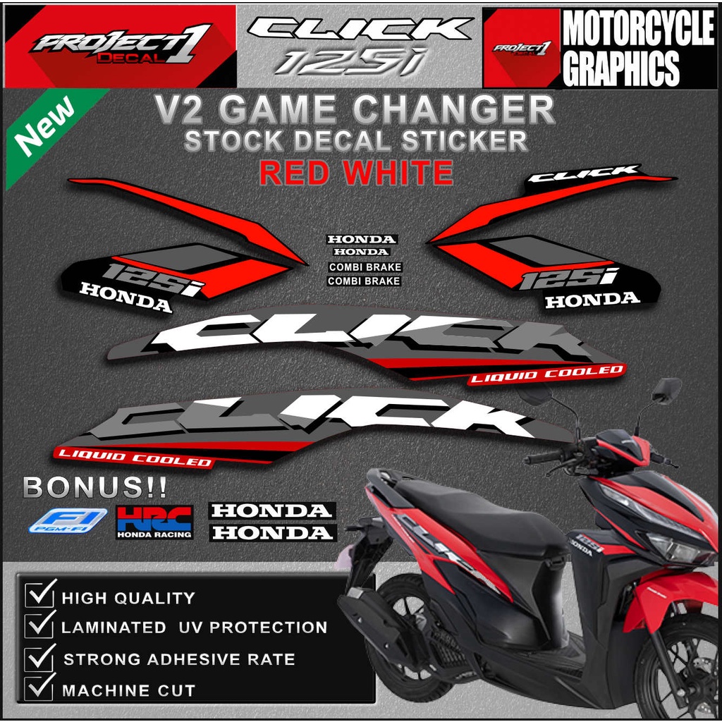 Honda click 125 game changer V2 stock decals 2021 released | Shopee ...