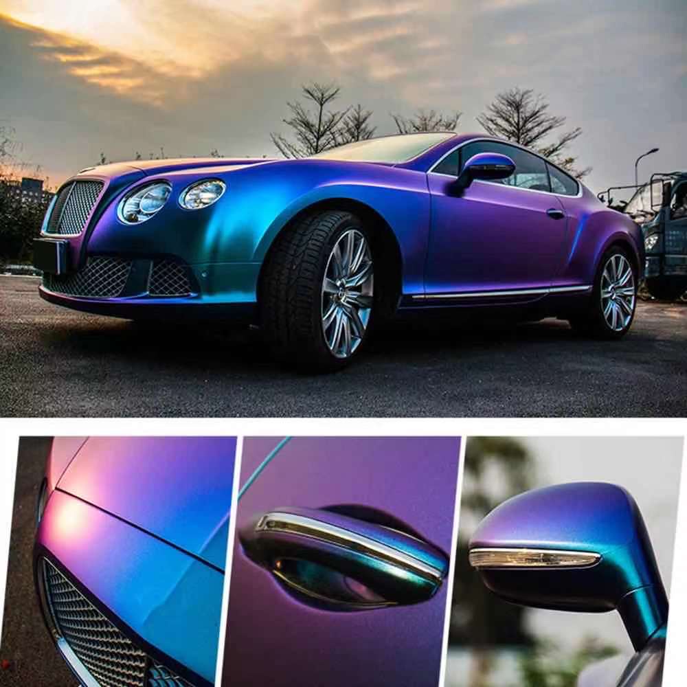 30*150cm Car Blue,green,brown ,diamond Chameleon Glossy Vinyl Wrap Film ...
