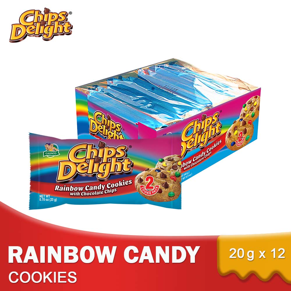 Chips Delight Rainbow Candy Cookies with Chocolate Chips 20g (Pack of ...
