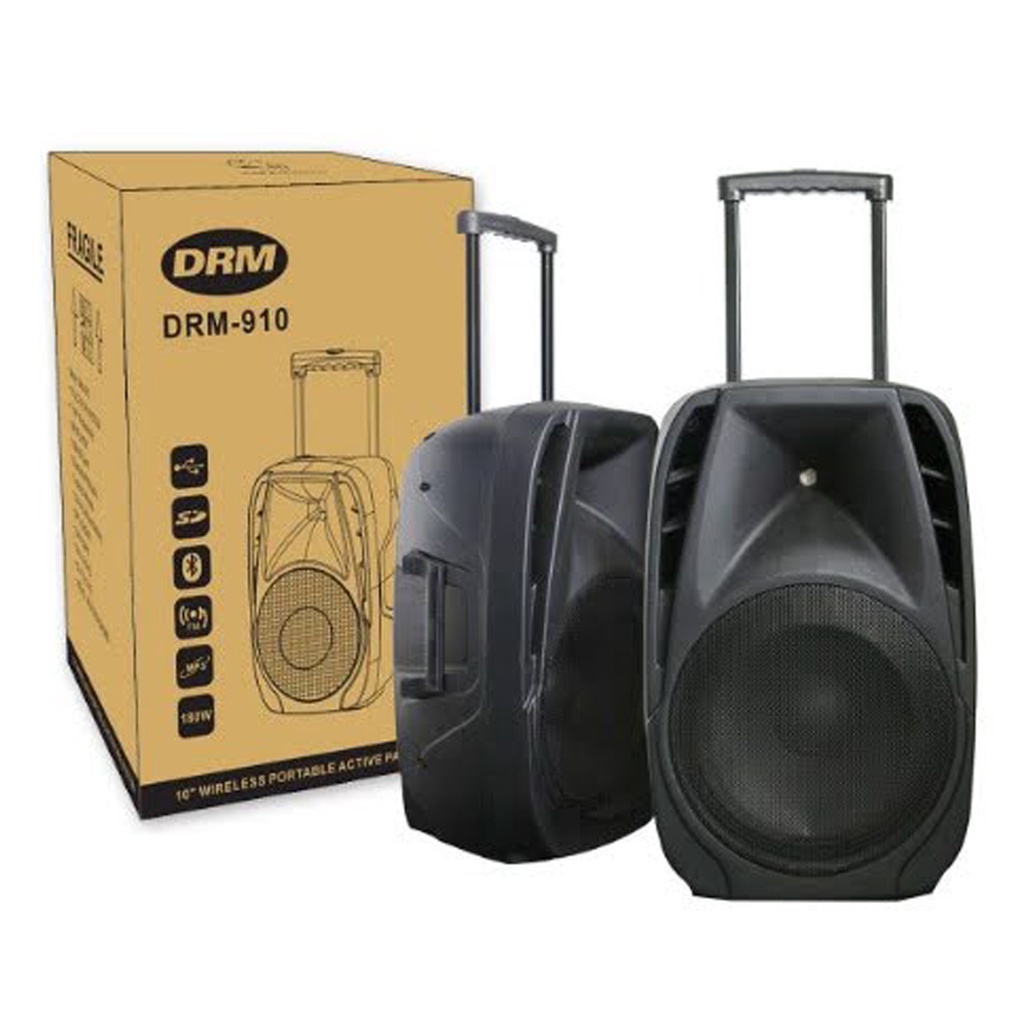 DRM-910 Wireless Portable Active PA System 10" Trolley Speaker With ...