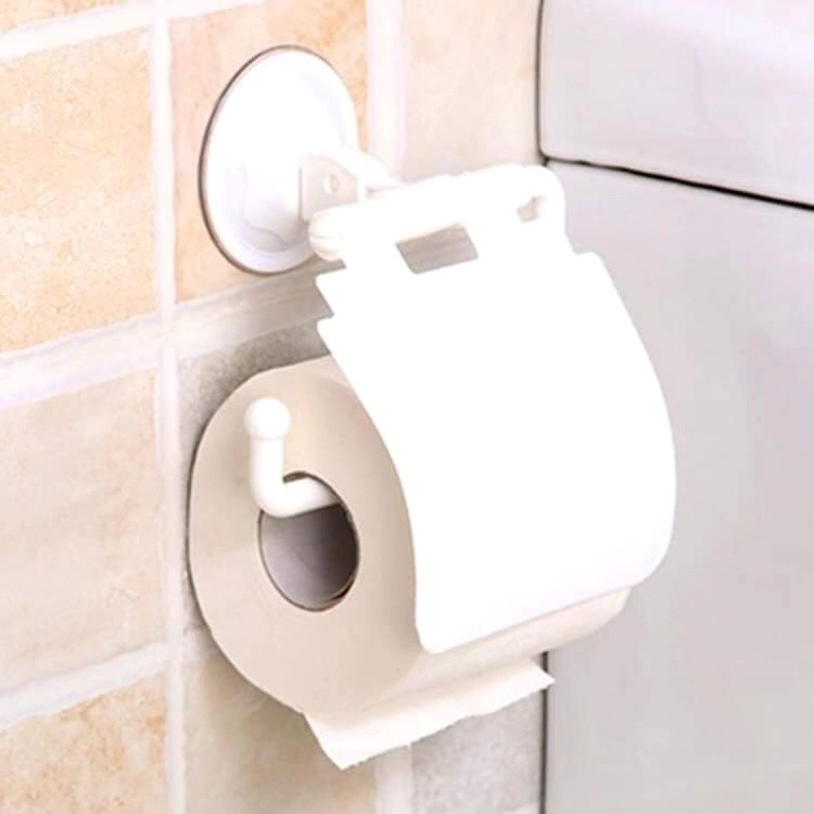 Wall Suction Cup Tissue Holder Roll Stand Bathroom Waterproof Storage ...