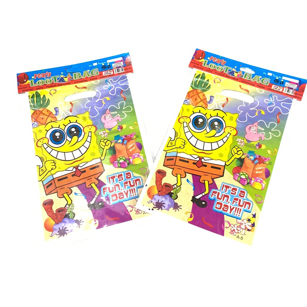 10pcs spongebob loot bag plastic bag gift bag for party partyneeds ...