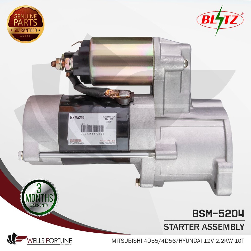MITSUBISHI 4D55 4D56 / HYUNDAI 12V 10T 2.2KW BLITZ STARTER ASSEMBLY (1 ...