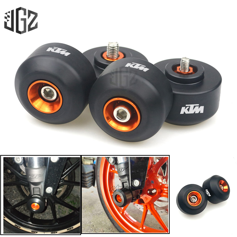 DUKE Motorcycle Front and Rear Frame Sliders Axle Fork Sliders Crash ...