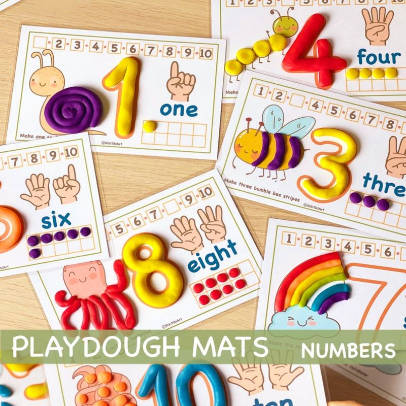 Playdough Math Activity Card (Number 1-10) / Activity cart / Activity ...