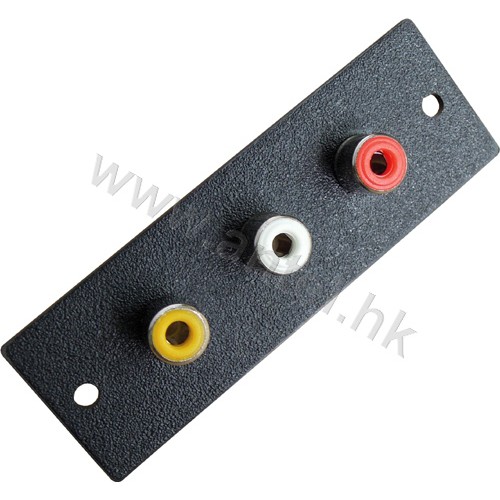 5pcs 3 Way RCA Terminal Wall Panel Plate Input Chassis Socket Audio AV ...