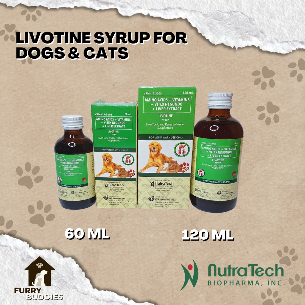 LIVOTINE SYRUP FOR DOGS & CATS TONIC AND RENAL ENHANCER (60 ML & 120 ML ...