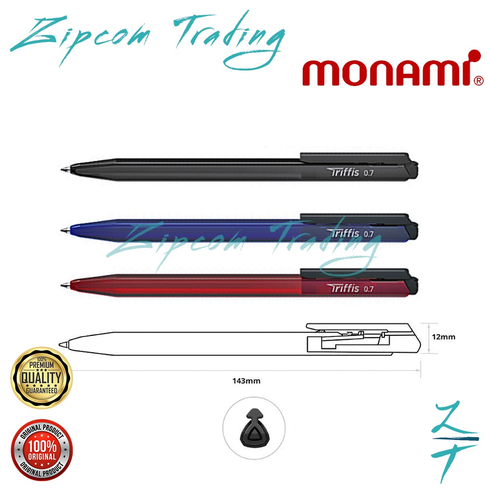 Monami Triffis Retractable ballpoint pen (0.7mm) | Shopee Philippines