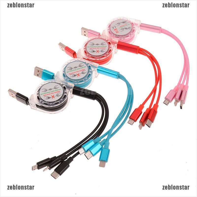 Zstar Multi Usb Charging Cable Micro Usb Type C Ios Cord Multiple