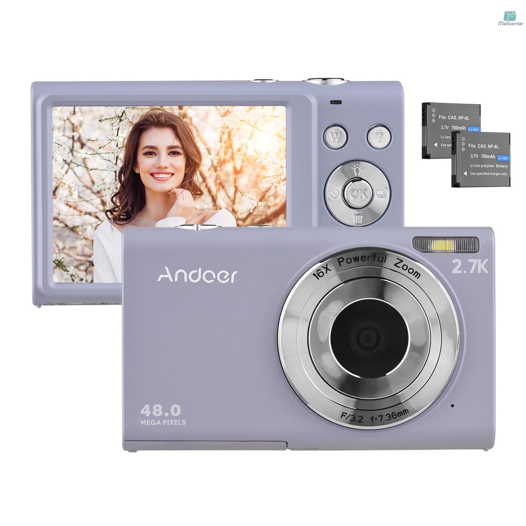 Andoer 2.7K Digital Camera Compact Video Camcorder 48MP Auto Focus 2.88 ...