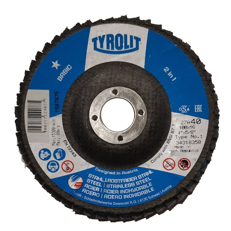 Tyrolit Original - TN.3431.8350 - Basic 1 Star - Flap Discs 4" Grit 40 for 2-in-1 | Shopee ...