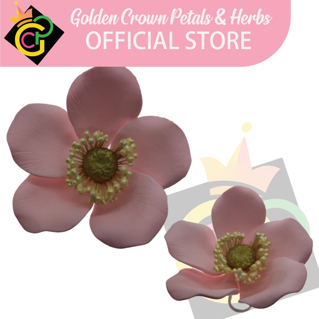 Pink Floreta Gold Center med 1pc Edible Cake Topper Gumpaste Flowers ...