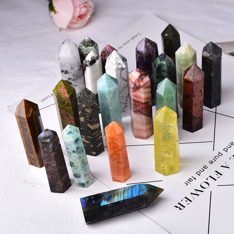 Natural Crystal Column Polished Crystal Quartz Crystal Reiki Rose ...