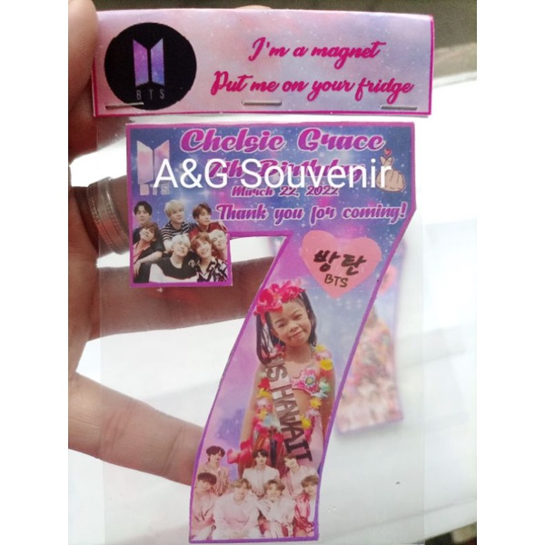 ref magnet souvenir number 7 BTS design | Shopee Philippines