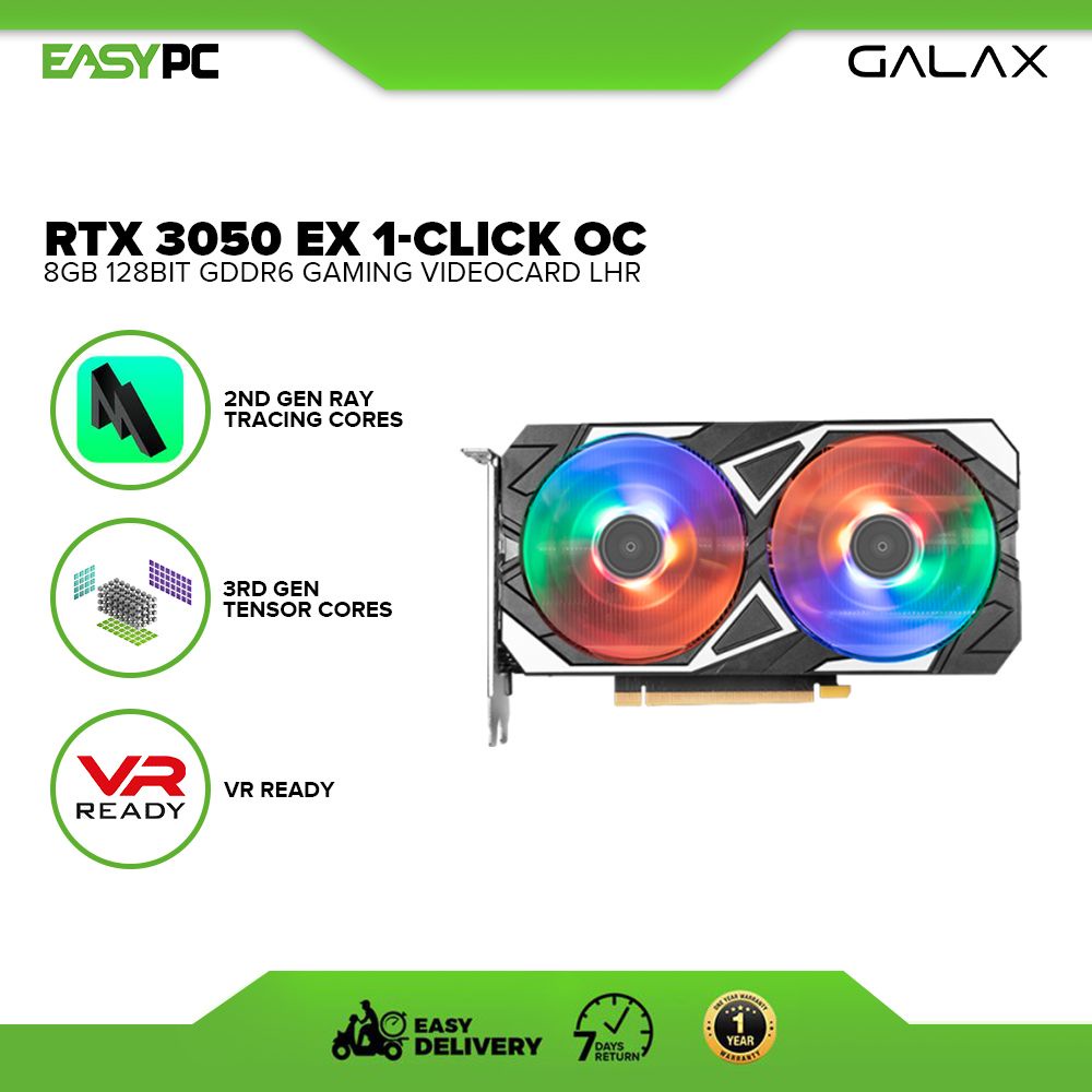 Galax Rtx 3050 EX 1-Click OC 8gb 128bit GDdr6 VR Ready, NVIDIA G-Sync ...