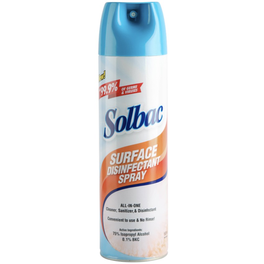 Solbac Surface Disinfectant Spray 500mL | Shopee Philippines