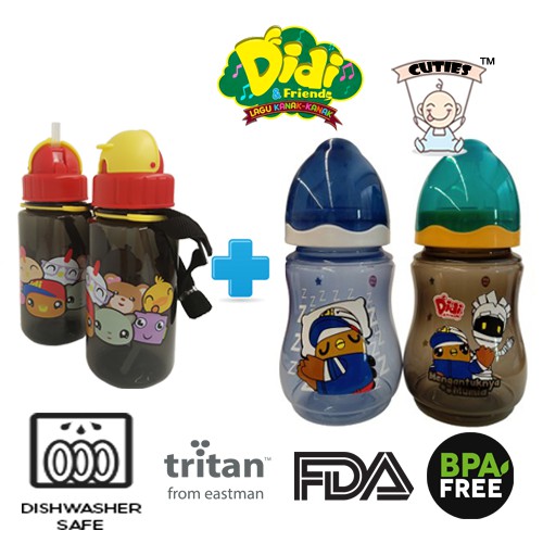 Didi And Friends NEW 350ml Tritan bottle (1 pc)+ 9Oz Twins Pack Milk ...