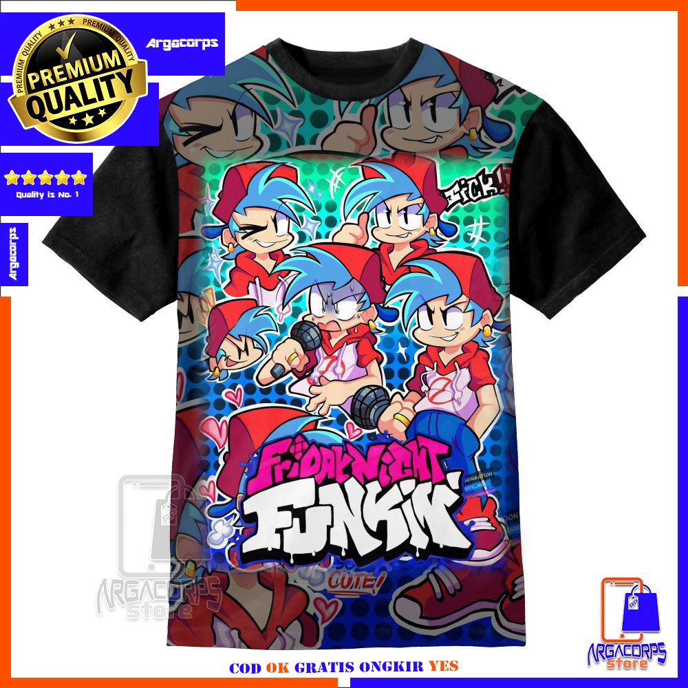 3d Children's T-shirt Premium Children's Clothes Boyfriend Green FNF ...