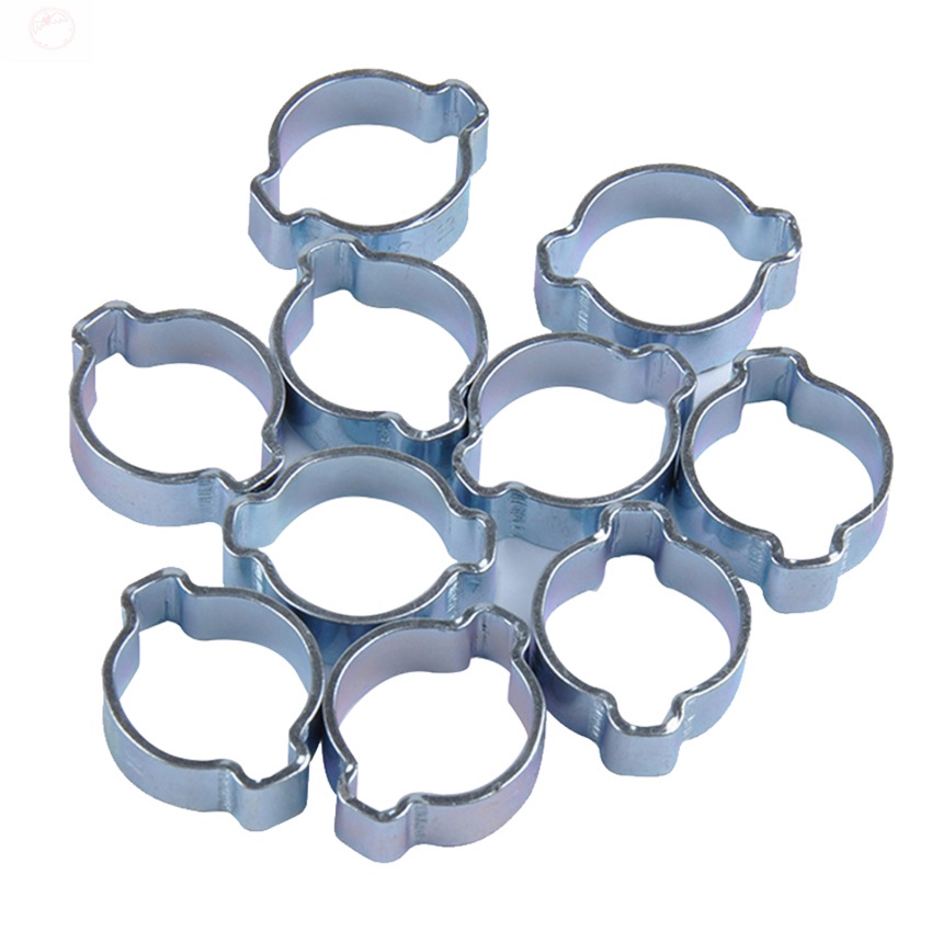 10PCS Double Ear Stepless Hose Clamps 5mm-28mm Galvanized Fuel Hose ...