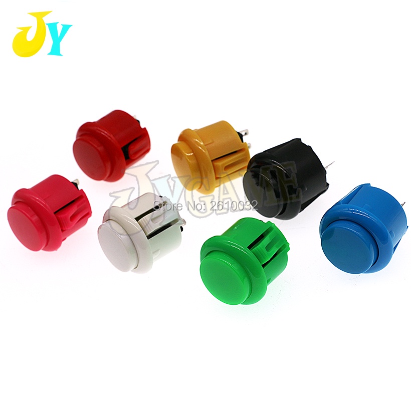 100 Pcs 24mm Round Push Button Arcade Copy Sanwa OBSF Game Start Switch For Jamma Joystick ...