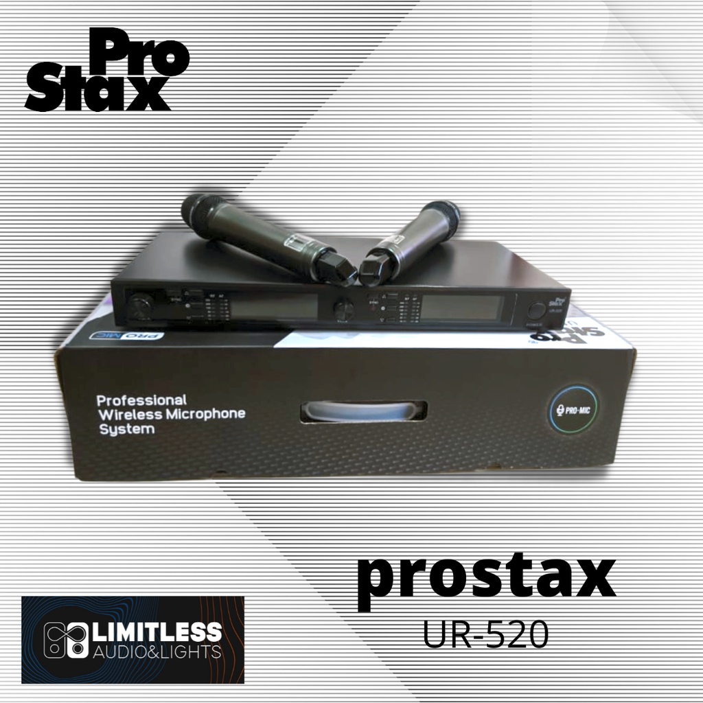 ProStax UR-520 UHF Dual Wireless Mic Double AA Batteries Battery ...