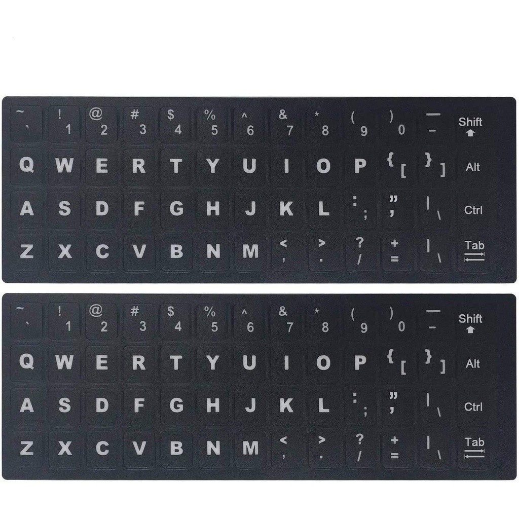 [2 Pack] Universal English Keyboard Stickers, Replacement English ...