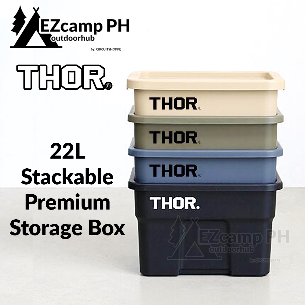 THOR ® Premium 22L Stackable Plastic Storage Box with Lid Outdoor ...