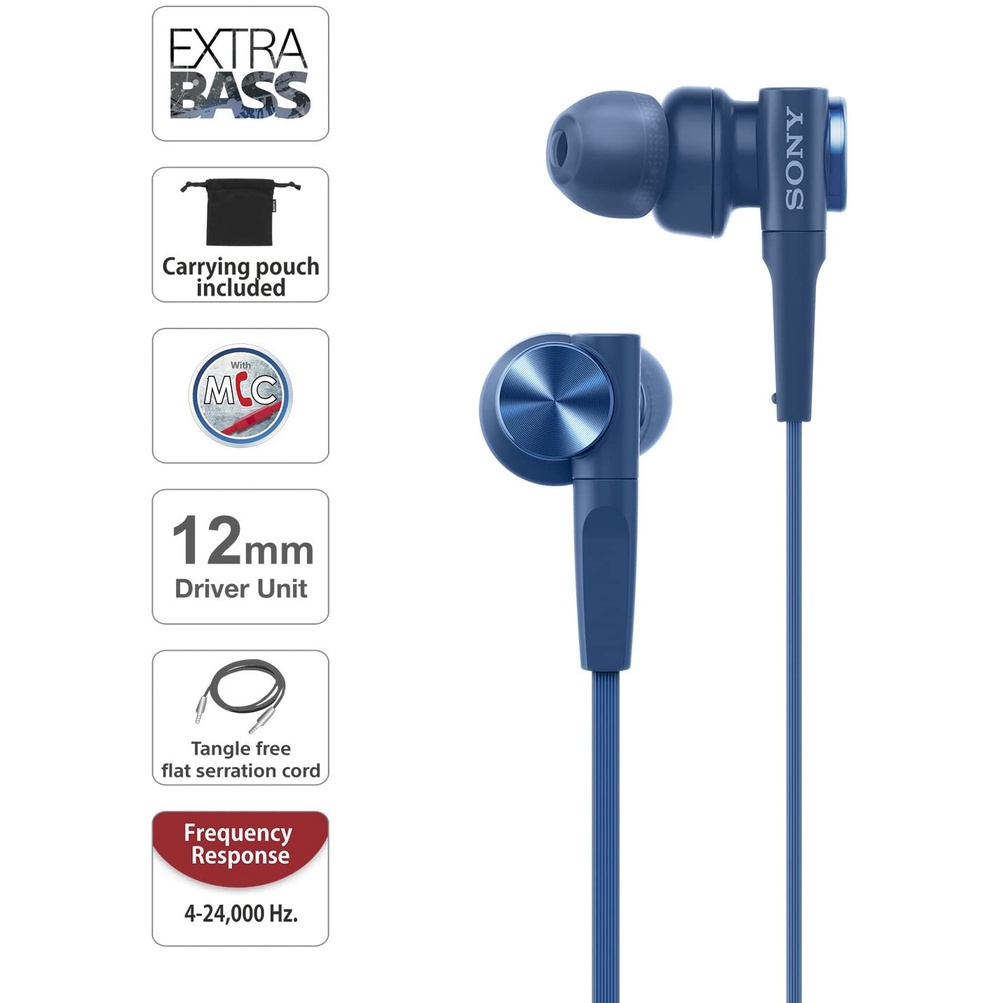 Sony MDR-XB75AP / XB55AP Premium Wired Extra Bass in-Ear Headphones ...