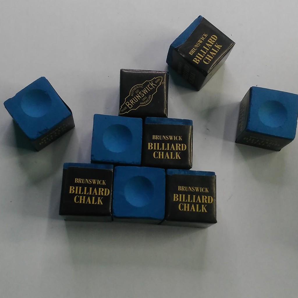 12PCS BRUNSWICK BLUE BILLIARDS CUE CHALK (tisa sa tako ng bilyaran) | Shopee Philippines