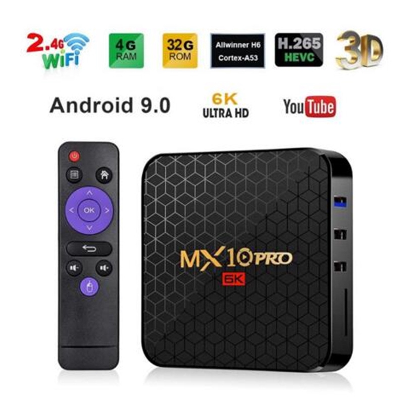 MX10 PRO Android 9.0 Smart Android TV Box Kodi Netflix Youtube Google ...