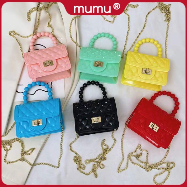 Mumu 4062 Cute Mini Girls Jelly Sling Bag With Handle Fashion Kid Bags ...