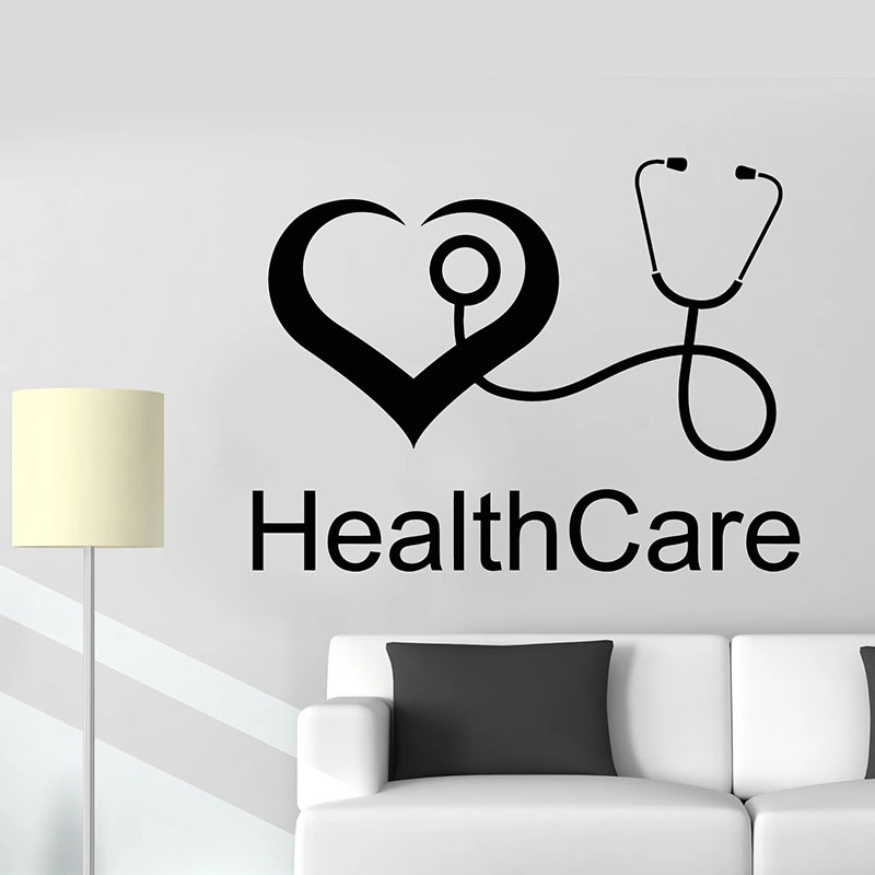 Healthcare Wall Decal Healthy Heartbeat Door Window Vinyl Stickers ...