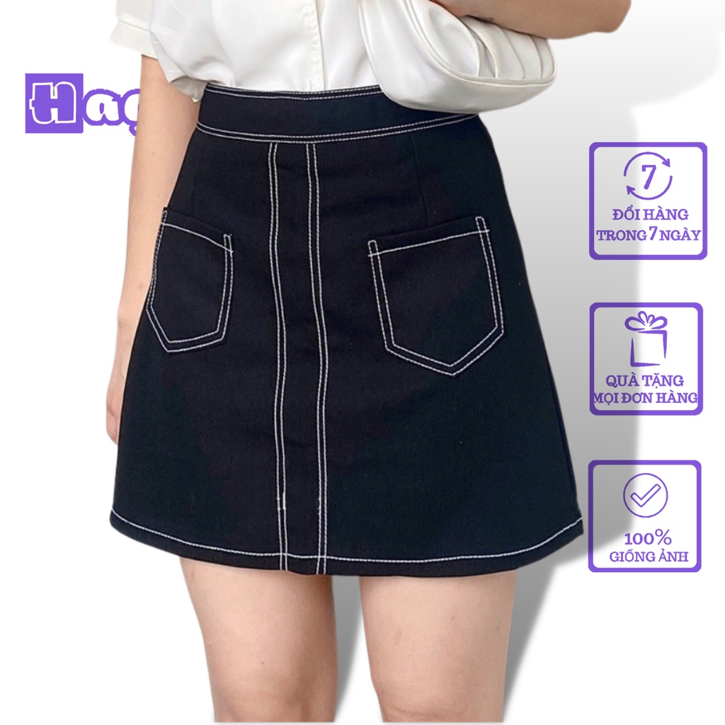 Short A-line skirt with smooth hem (Real photo included) | Shopee ...