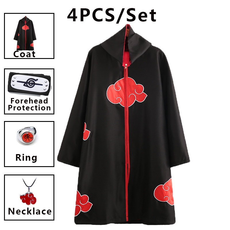 Naruto Costume Akatsuki Cloak Cosplay Itachi Cape Cosplay Sasuke Uchiha ...