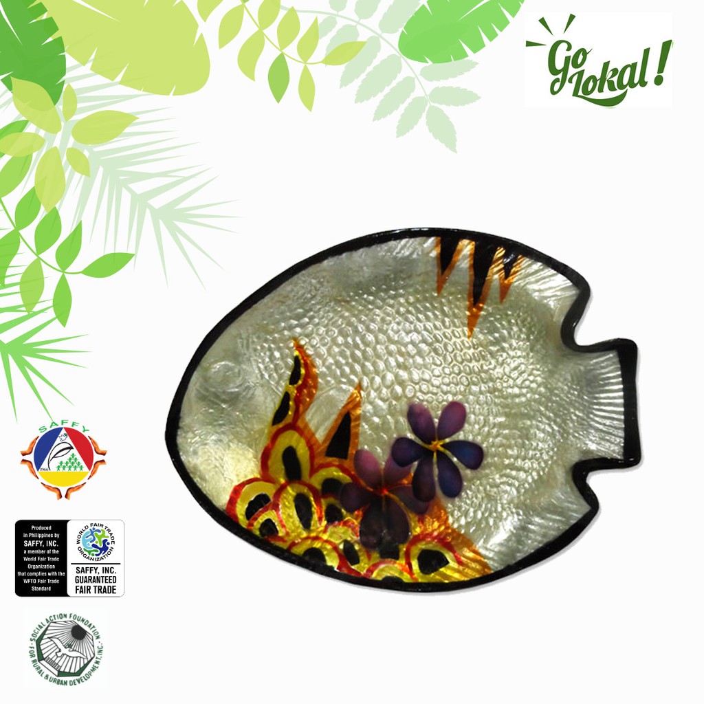 Laminated Capiz Plate Décor (Fish Design) | Shopee Philippines