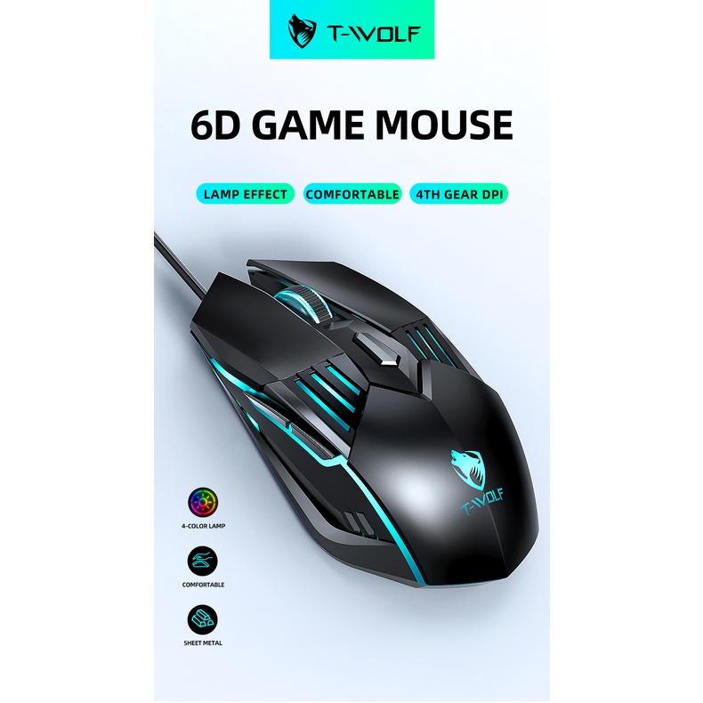 TWOLF G650 USB Wired Gaming Mouse 6D Light Game Mouse | Shopee Philippines