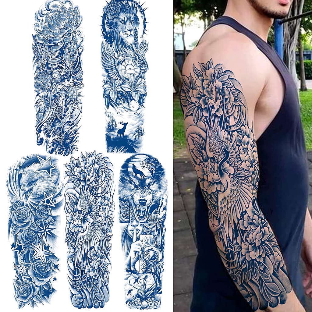 Magic Tattoos Semi Permanent Sleeve Tattoo for Women and Men Realistic ...
