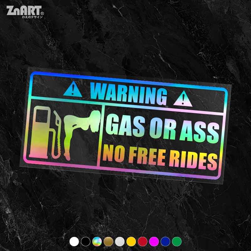 Reflective Car Stickers Warning Gas or Ass Funny Car Stickers for Car ...