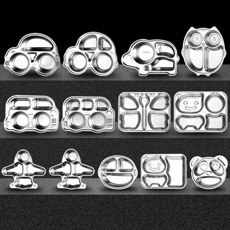 304 stainless steel children's dinner plate cartoon style kindergarten ...
