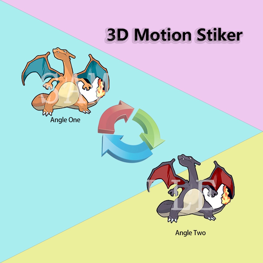 Anime Pokemon X and Y charizard 3D Motion Car Stickers Self-adhesive ...