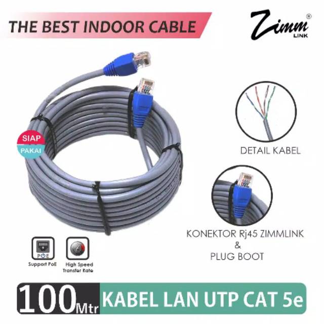 Lan Cable UTP Cat 5e Indoor CCA SPECTRA Ready To Use 100 Meters ...